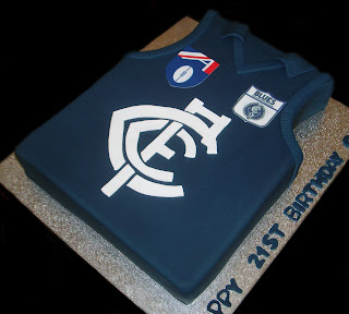 Nada's cakes: Vintage Carlton FC Jersey Cake - by Nada's Cakes Canberra