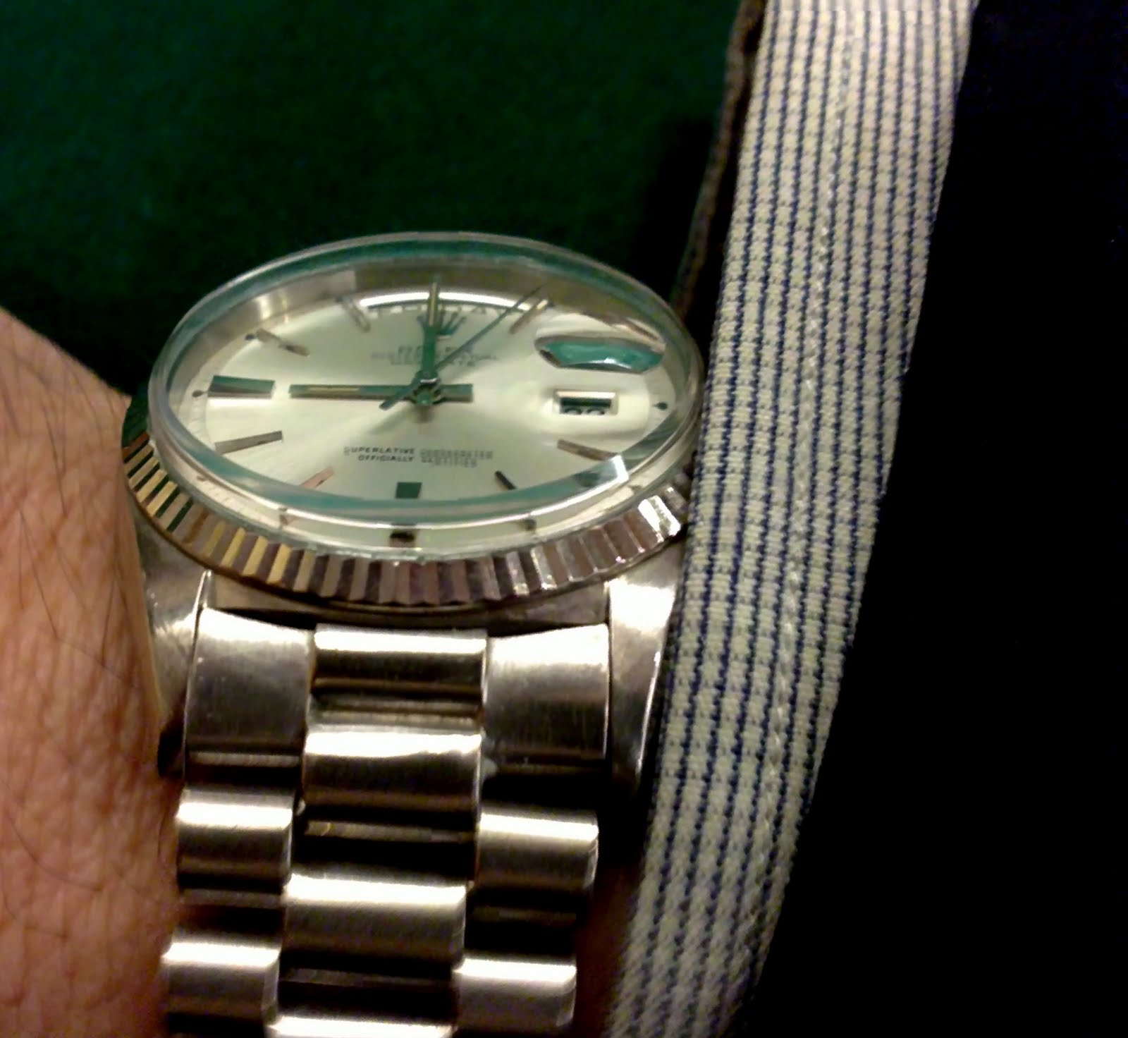 koleksijampecks: Jam Rolex 1803, Solid White Gold King Day Date Watch