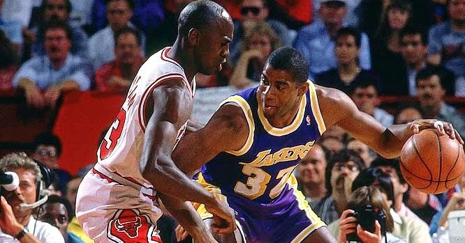 Jordan vs Magic. Face to face en un clinic de basket antológico ...