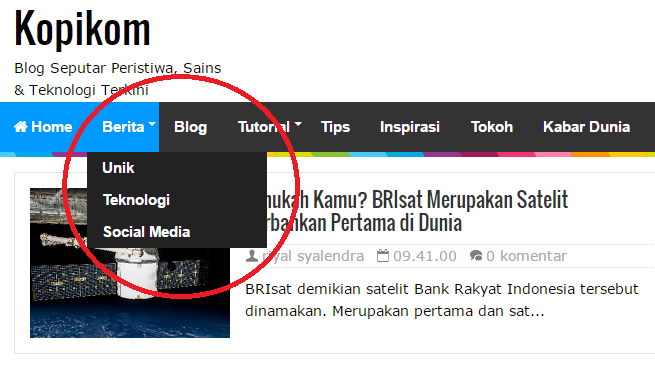 Cara Membuat Menu Drop Down atau Menu Percabangan di Blogspot | kopikom