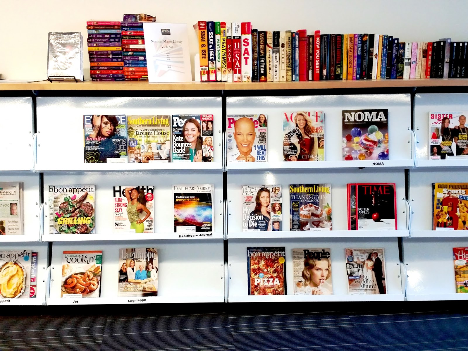 angels and people, life in New Orleans: periodical display shelves at ...