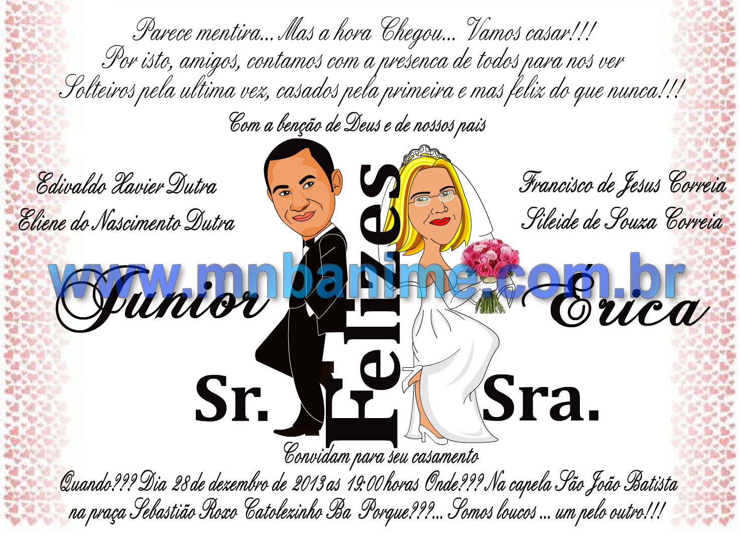 Animath - Animation Studio: Modelo de convite de casamento