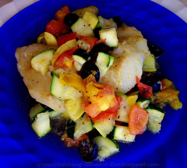 Watching What I Eat: Baked Cod with Summer Vegetables ~ Fish Friday