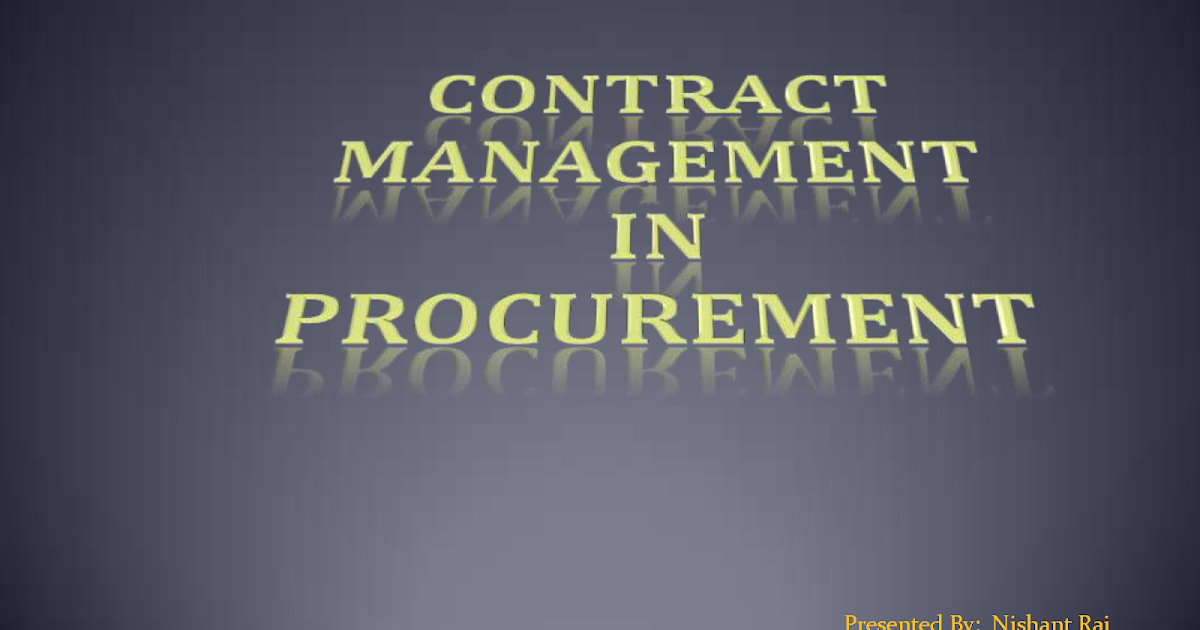 Contract Management in Procurement - Software engineering
