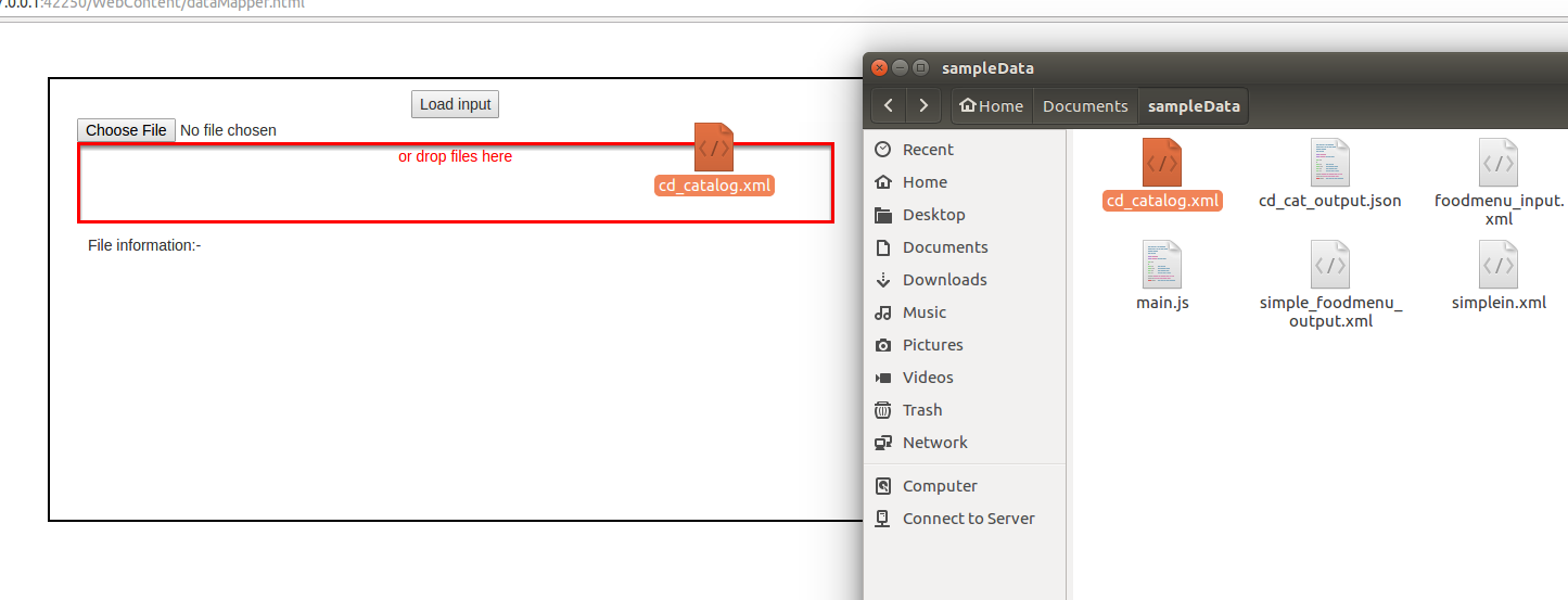 How to implement file open(File chooser and drag and drop) using ...