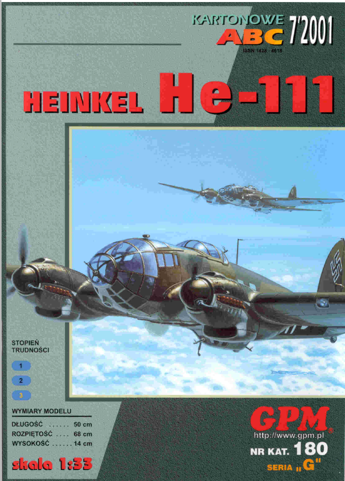 Luftwaffe Lovers: Heinkel He 111 H-6 - Paper model plans, just for Fun :)