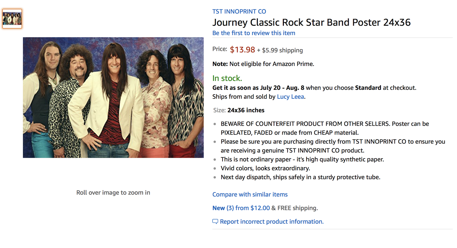 Standard Band Poster Size