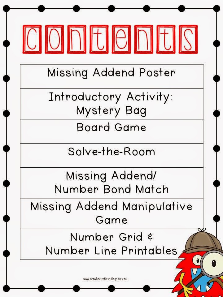 Mrs. Wheeler's First Grade Tidbits: Missing Addend