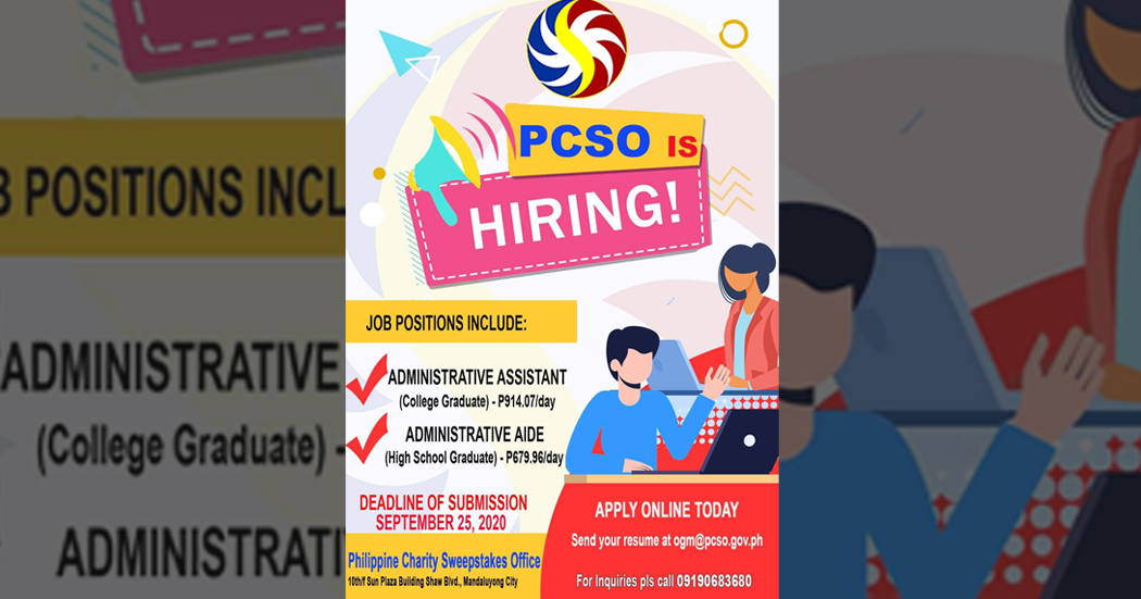 Civil Service Exam PH: PCSO is Hiring for Administrative Positions ...
