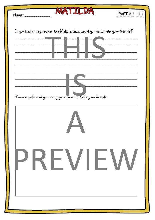 Matilda (1996) - Movie Comprehension Questions + Activities - Answer ...