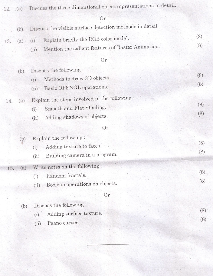 Cs2401 Computer Graphics Nov Dec 2014 Past Question Paper University Question Papers