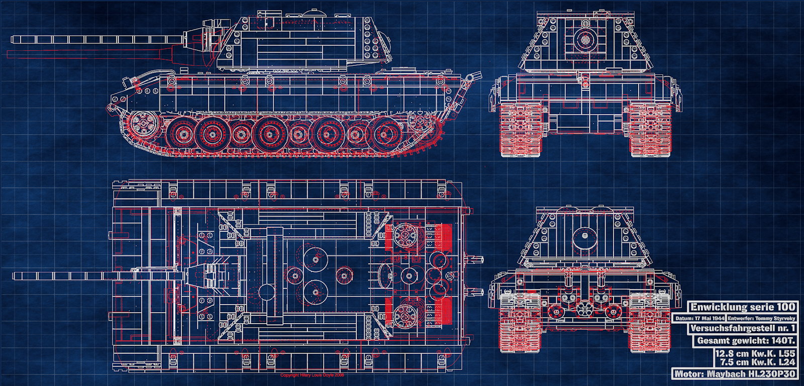 Tommy Styrvoky's MOCs: E-100 super heavy tank
