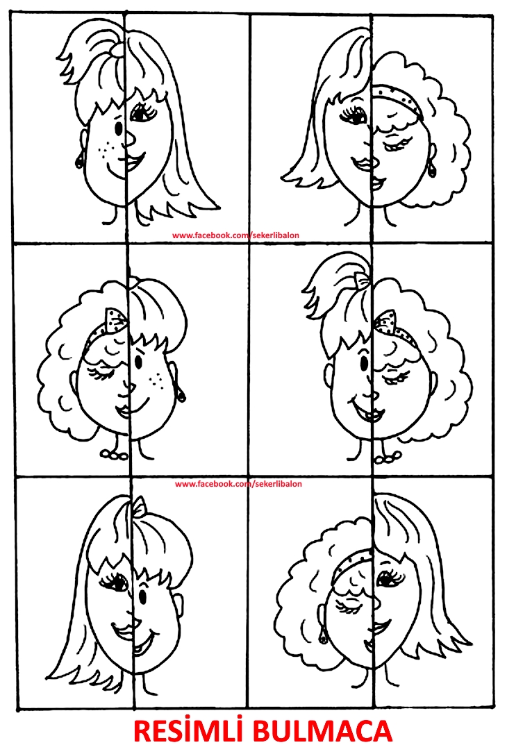 Şekerli Balon: Resim bulmaca ve yarısını sen tamamla