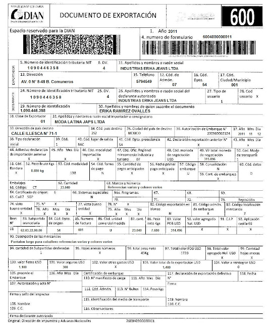 LOGISTICA INTERNACIONAL INC.: DOCUMENTOS DE EXPORTACION