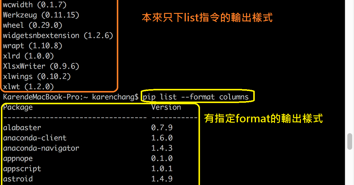 Rock N Code: deprecation message for pip list
