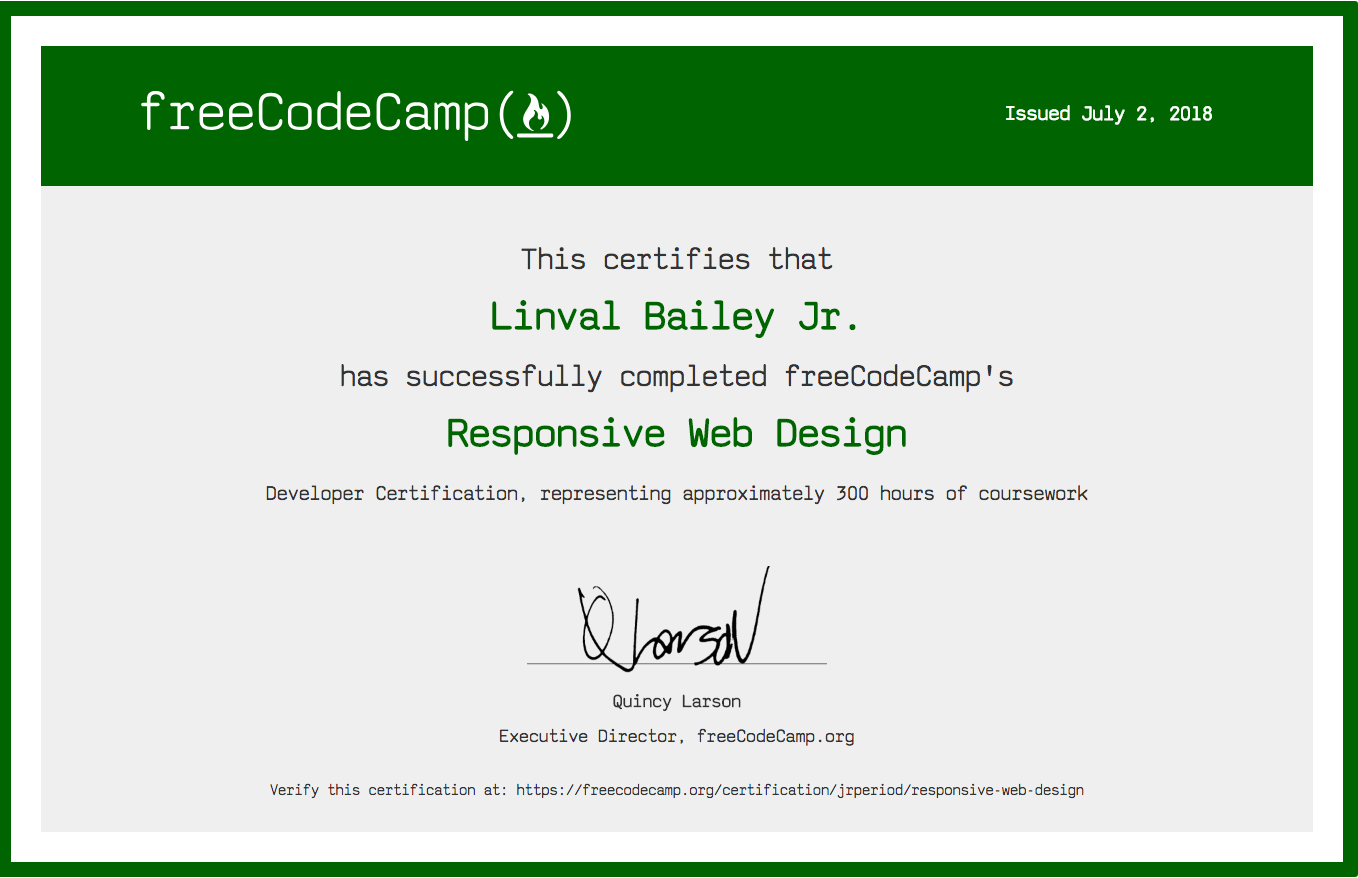 Just a Few Things..: 1st #freecodcamp Certification is in the bag...
