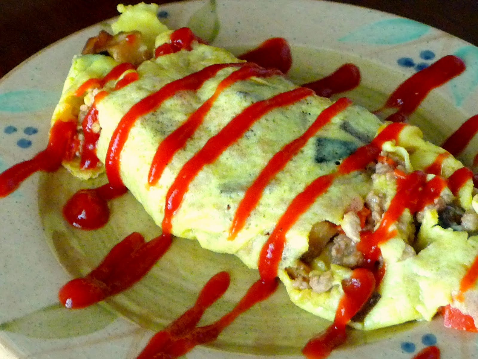 The Red Gingham: Sauteed Ground Pork Omelette