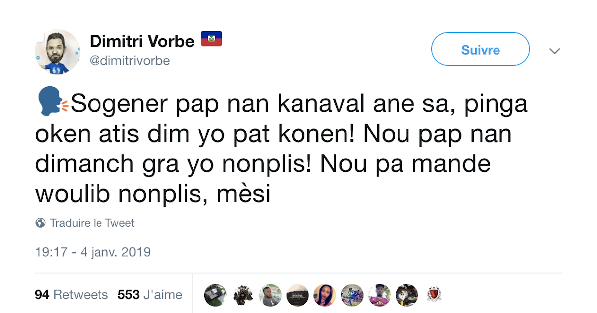 Le Ré.Cit. d’#Haiti - Réseau Citadelle: #Haiti Dimitri Vorbe trete atis ...