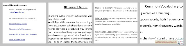 Literacy Framework to Support RtI | Adventures in Literacy Land
