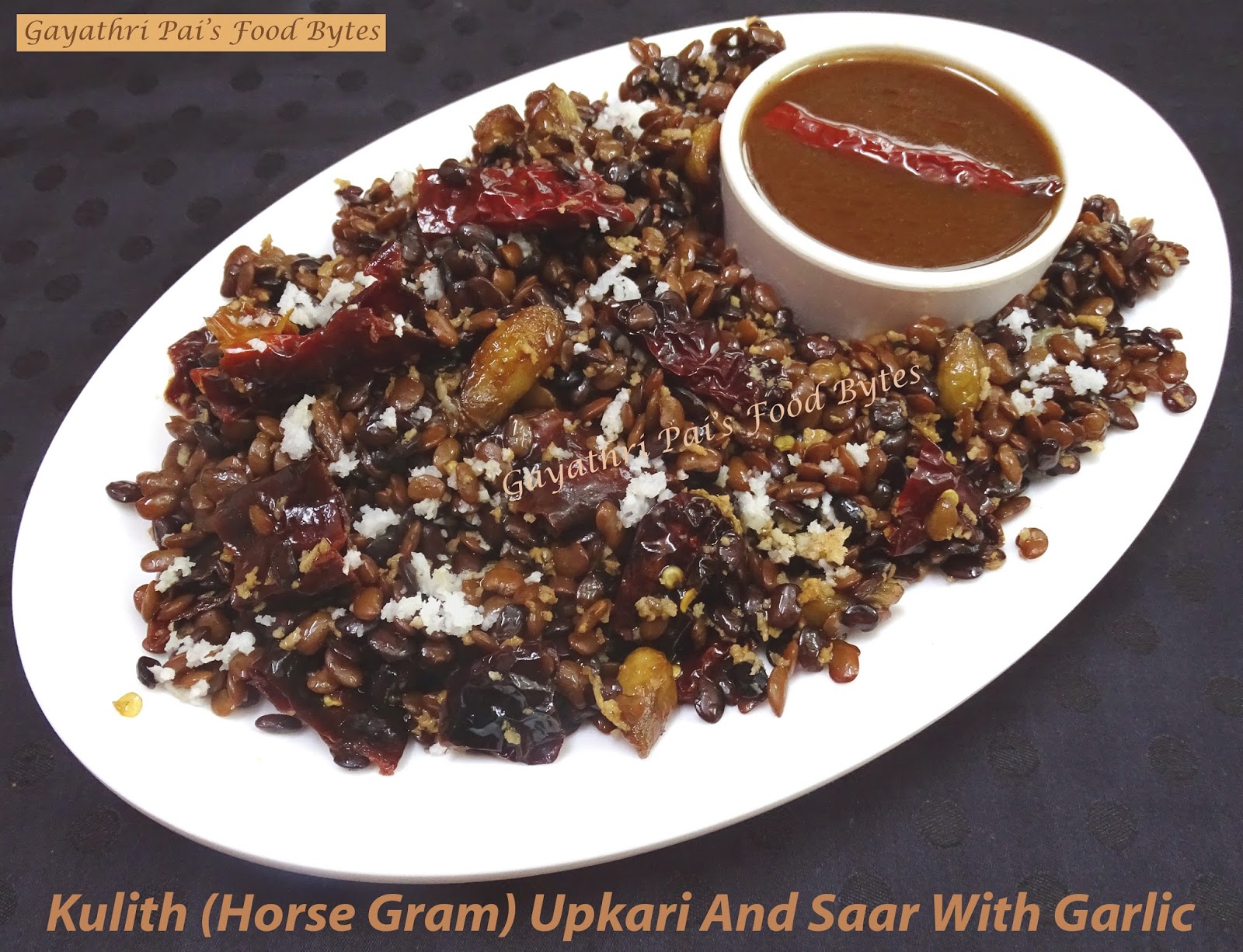 Gayathri Pai's Food Bytes: Kulith Saaru ~ Upkari / Horse Gram Saar ~ Bhaji.