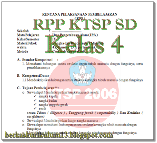 Contoh RPP KTSP SD Terbaru Kelas 4 Semester 1 dan 2 | Berkas Kurikulum ...