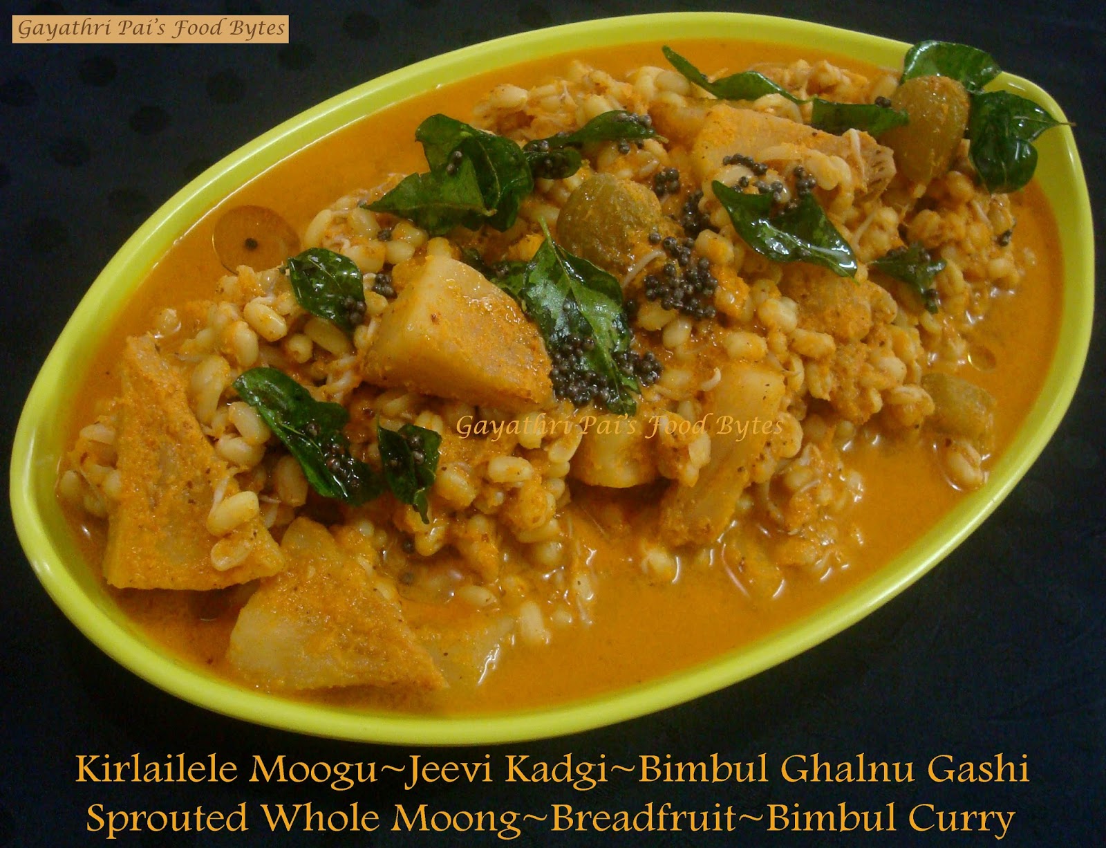 Gayathri Pai's Food Bytes: Mooga - Jeevi Kadgi Gashi / Sprouted Moong ...