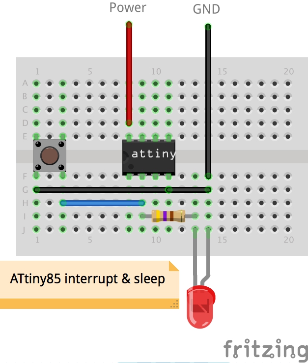 Dave's Projects: ATtiny85 Sleep Mode & Interrupt