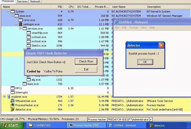 SSDT Hooking - NtQuerySystemInformation ~ Yudha's World