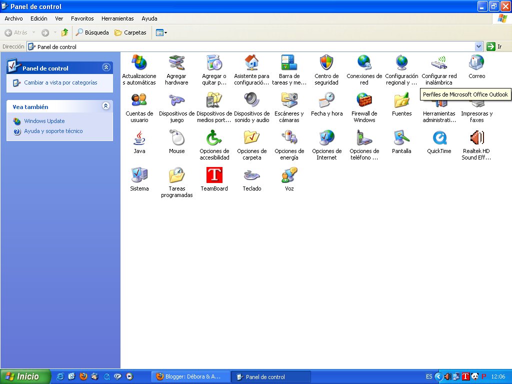 Alejandra: Captura de Panel de control