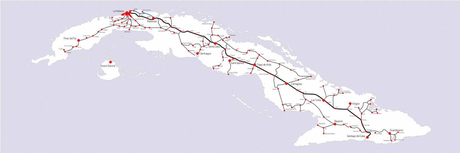 The Internet in Cuba: Railroad communication and Internet backbone ...