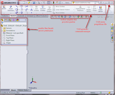 DESAIN GRAFIS MENGGUNAKAN SOLIDWORKS : Belajar Solidwork dasar