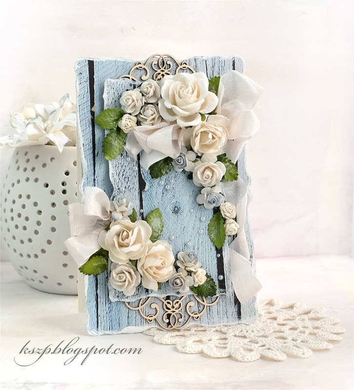Wild Orchid Crafts: Card with white roses