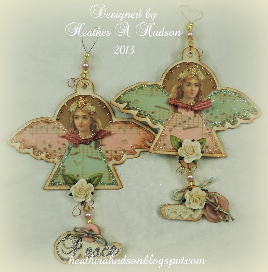 Heather A Hudson: Vintage Victorian Angels Ornaments Candy Canes