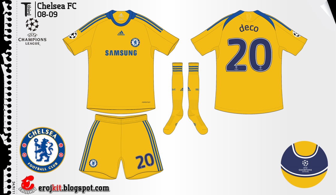 Kit Design, by eroj: 2008-09 Chelsea (Home, Away e Third) - Quiz