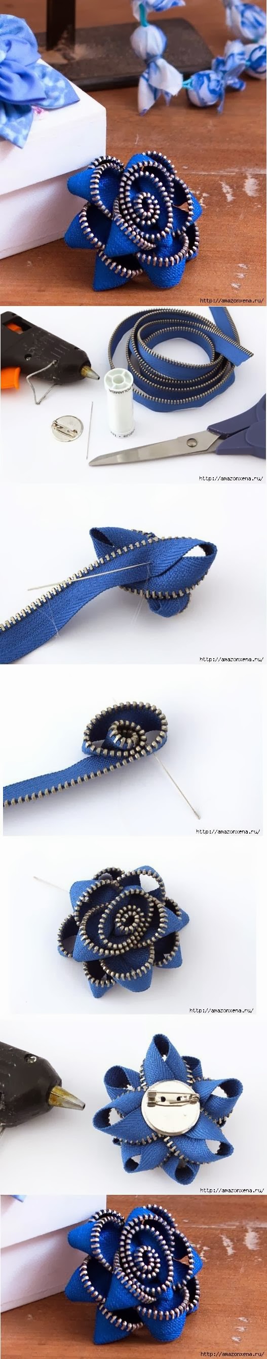 DIY : Nice Zipper Flower - Diy And Crafts