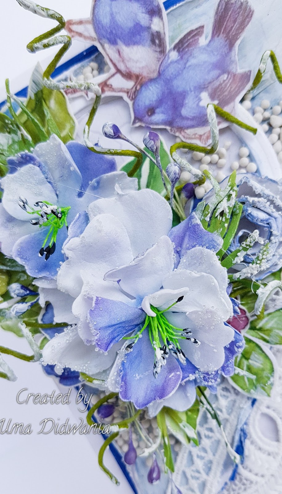 Little Rosebud craft: COOL BLUE CARD | GDT | ICRAFT