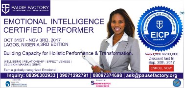 N50,000 off Emotional Intelligence Certified Performer training course