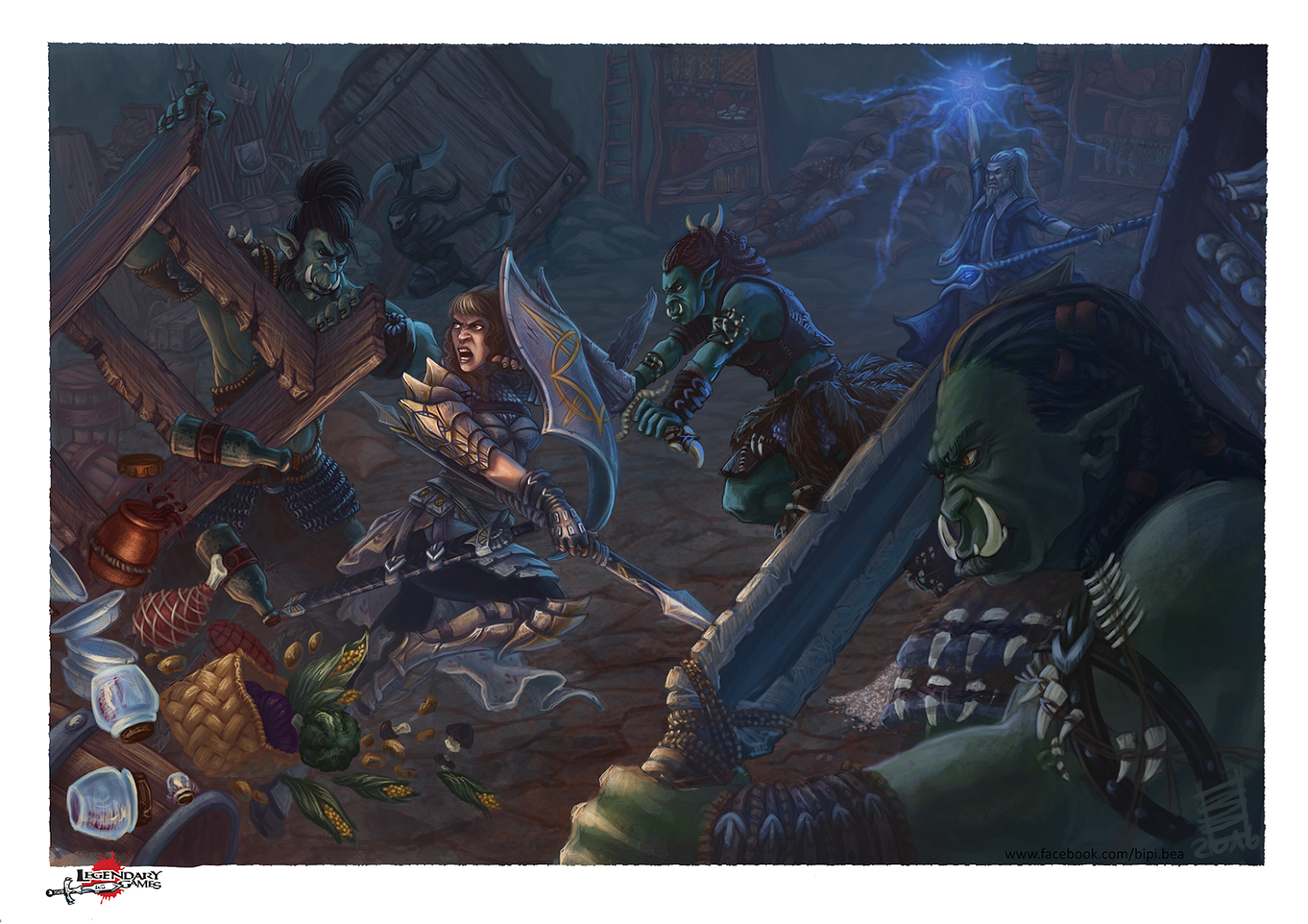 Bea's Sketchbook: Chaotic Battle in the Cave - Legendary Games illustration