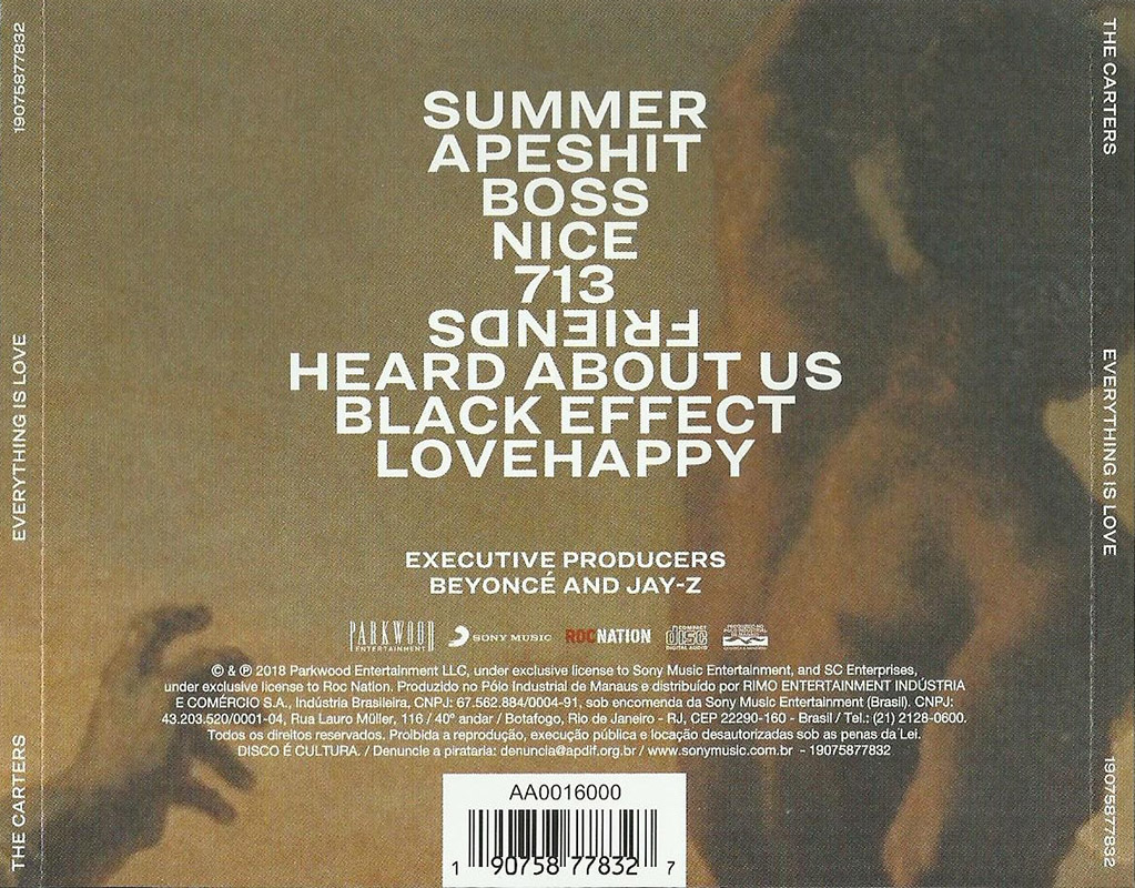 Encarte: The Carters - Everything is Love - Encartes Pop