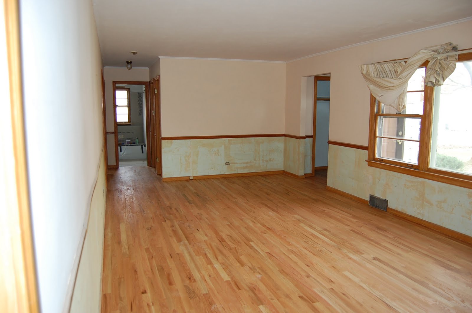 Angie Butcher's Bunkhouse: Beautiful floors! Knock out that window.