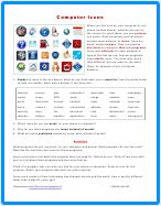 ESL Worksheets: Computer Icons - Monday Morning Worksheet - ESL