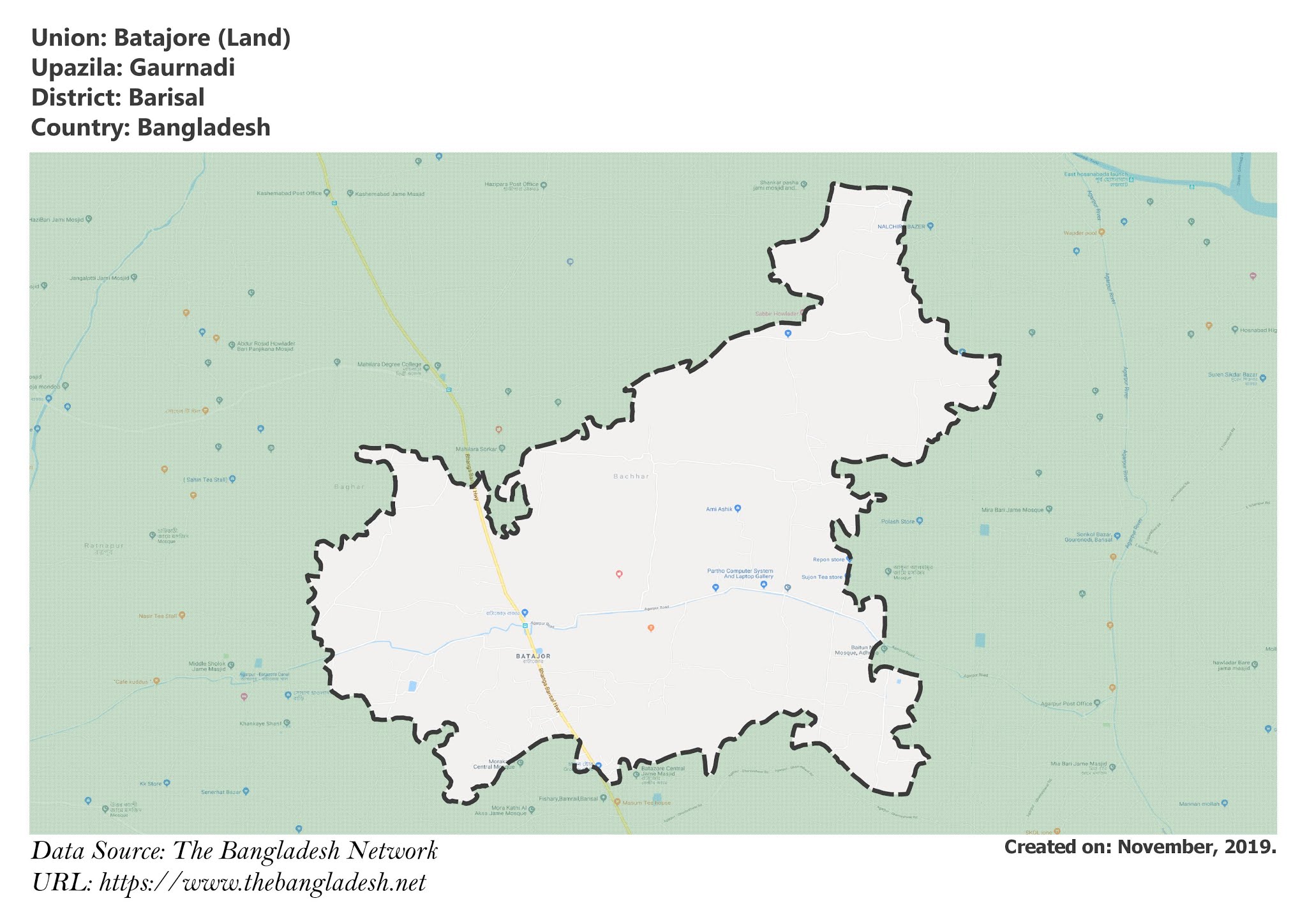 Batajore Union, Barisal