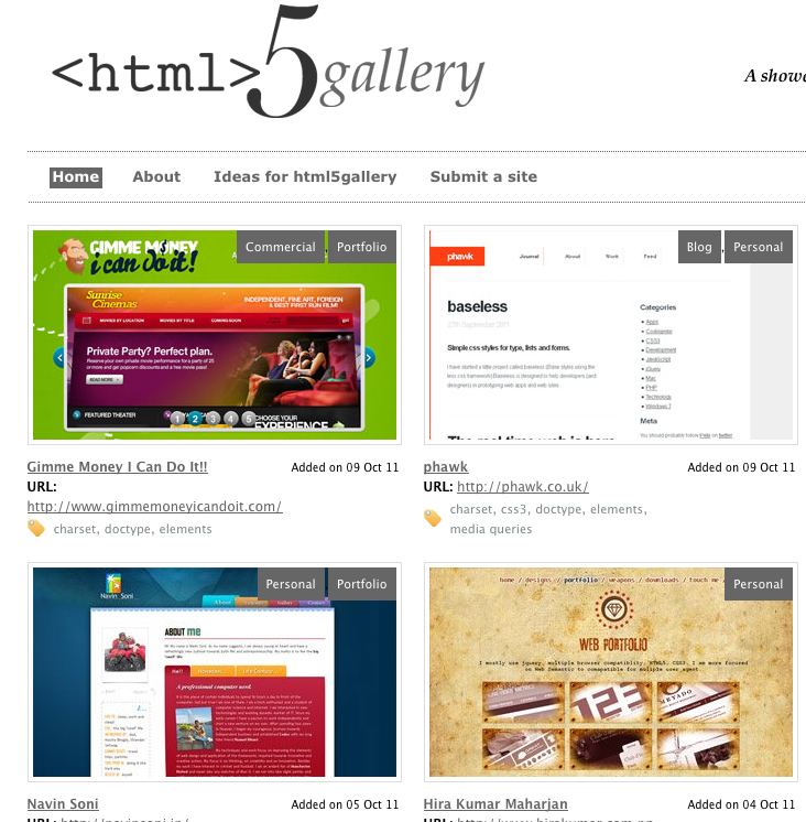 Impresión Fantasma: Recursos: ejemplos de sitios creados en HTML 5