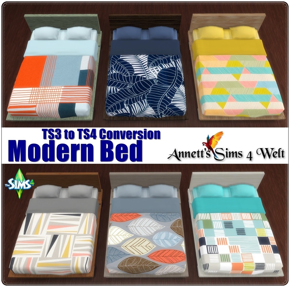 Annett's Sims 4 Welt: Modern Bed - TS3 to TS4 Conversion