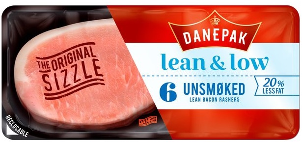 The Bacon Label Gallery: Danepak Lean & Low Unsmoked Lean Bacon Rashers