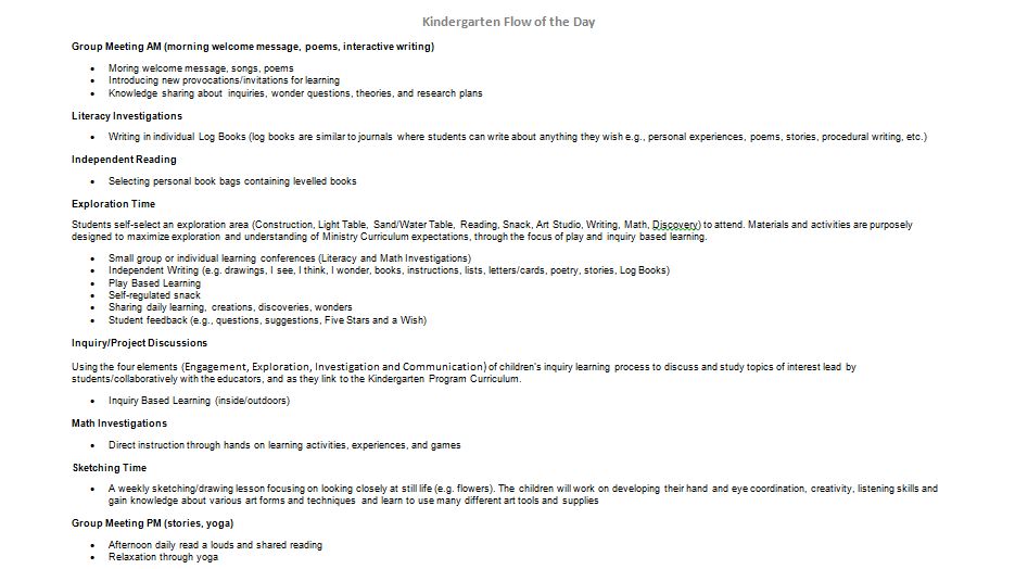 Wonders in Kindergarten