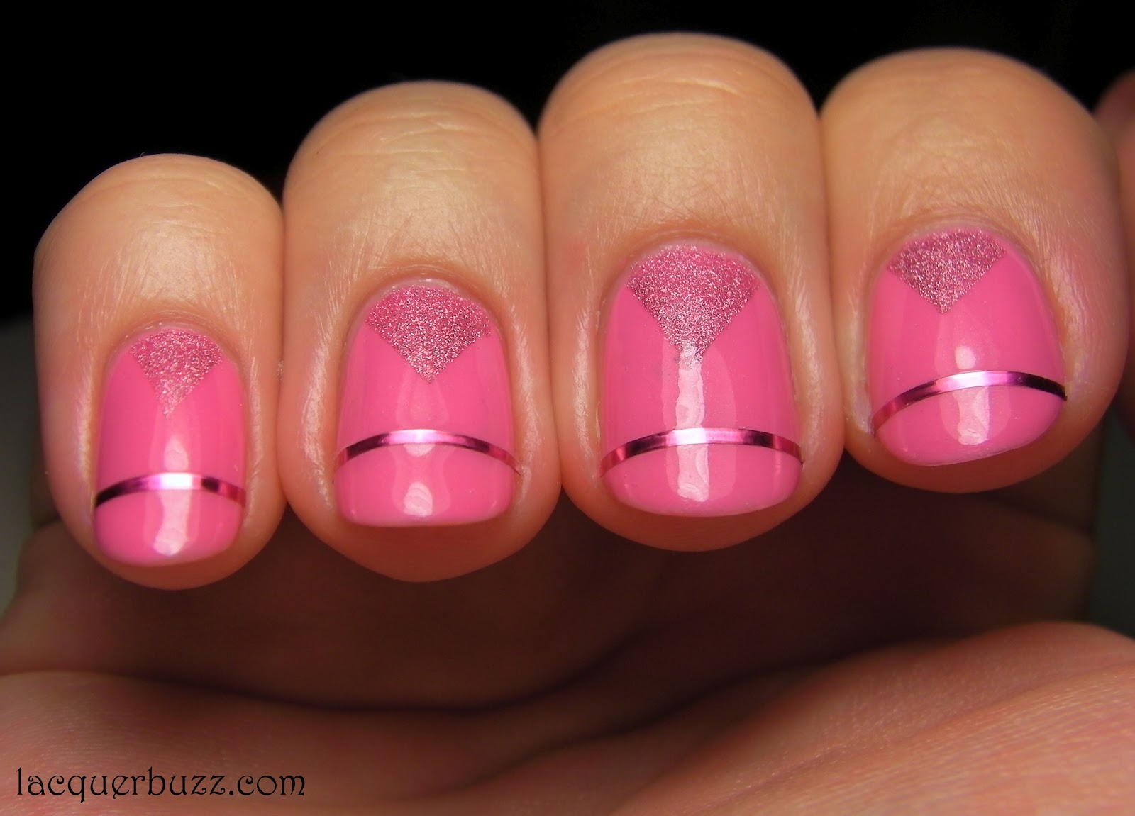 Lacquer Buzz: Girly Girl Nail Art Challenge Day 1: Think Pink