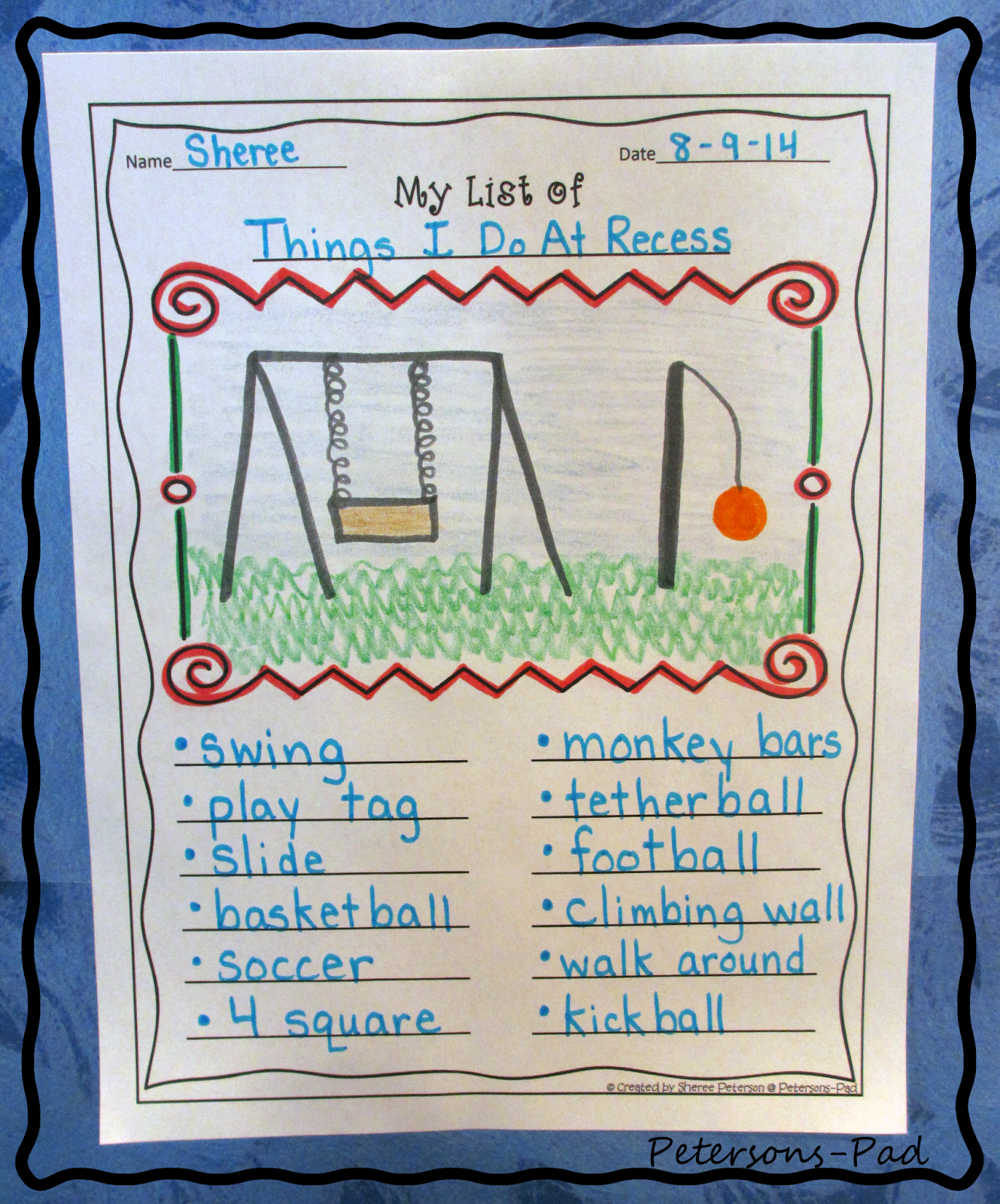 Peterson's Pad: FREE Ideas for Writing Lists