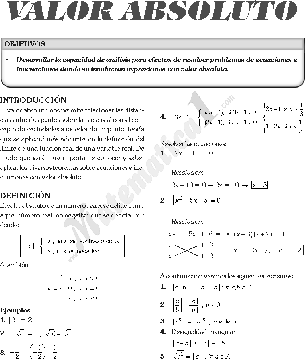 VALOR ABSOLUTO EJERCICIOS RESUELTOS PDF