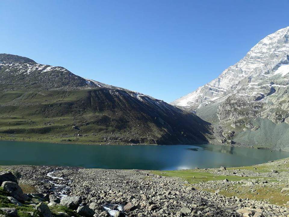 CHINAR SHADE : HARMUKH PEAK AND LAKE GANGBAL OF KASHMIR